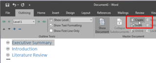 How To Create A Master Document And Add Subdocuments In MS Word 2016 ...