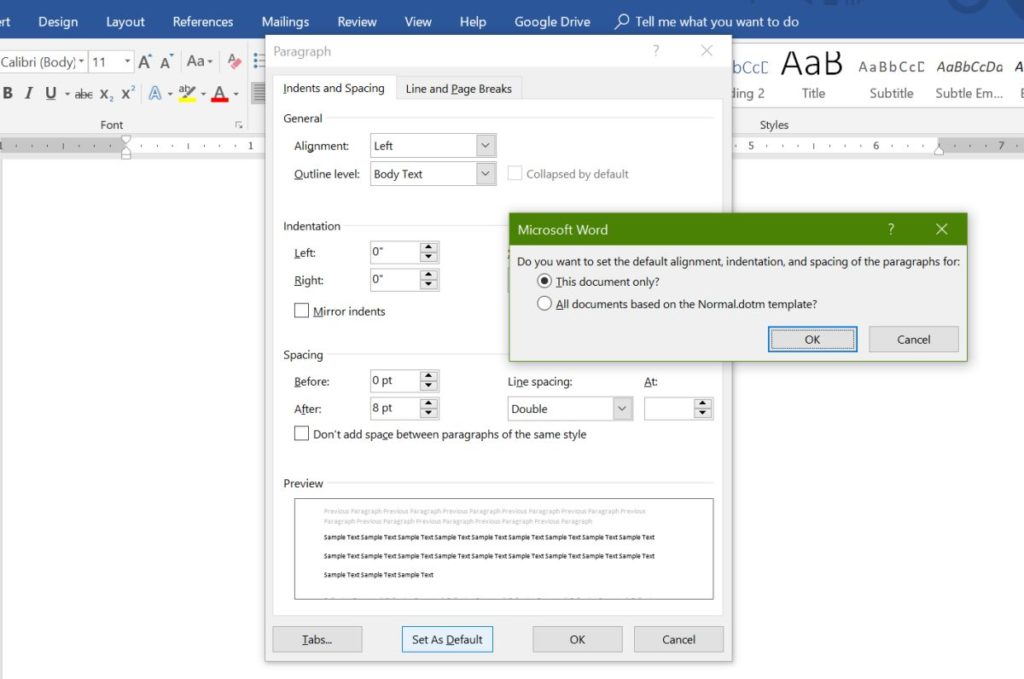 How To Set Double Line Spacing In Microsoft Word For Academic Work ...